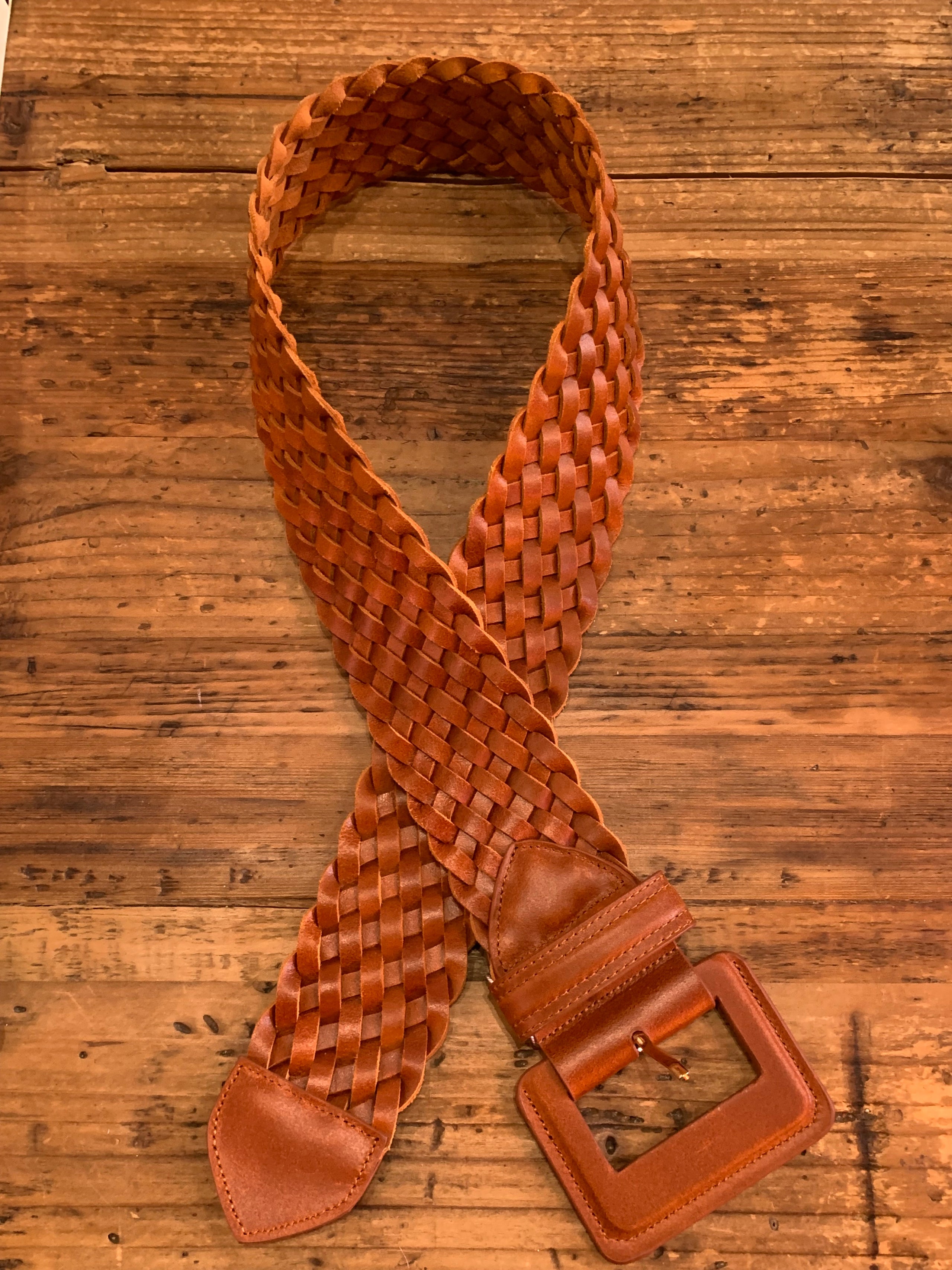 WIDE WOVEN TAN BELT | Cactus Annie's LLC