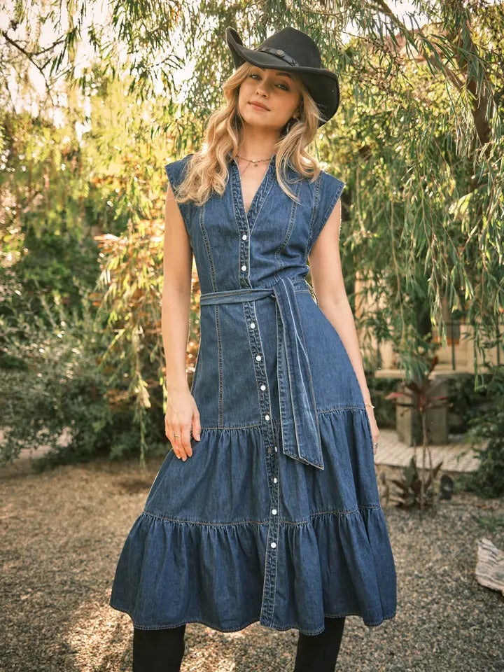 Tiered Denim Dress | Cactus Annie's LLC